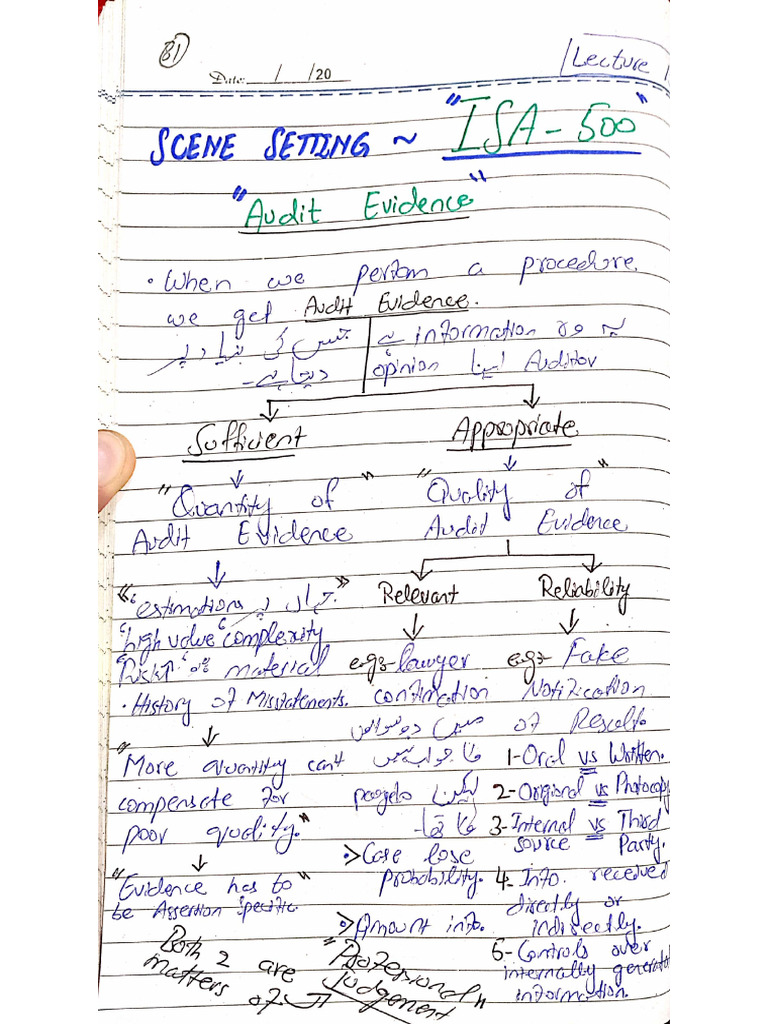 SS - Class Notes - PDF 7 - ISA-500 - Audit Evidence | PDF