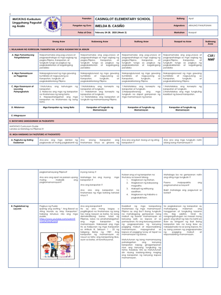 Casinglot Elementary School Imelda B. Casiño: MATATAG Kurikulum ...