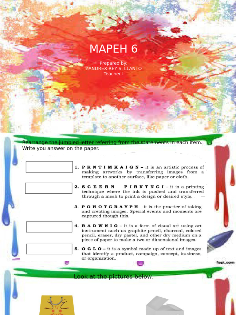 Mapeh 6 q4 Wk2 Day 2 Arts | PDF | Color | Artistic Techniques