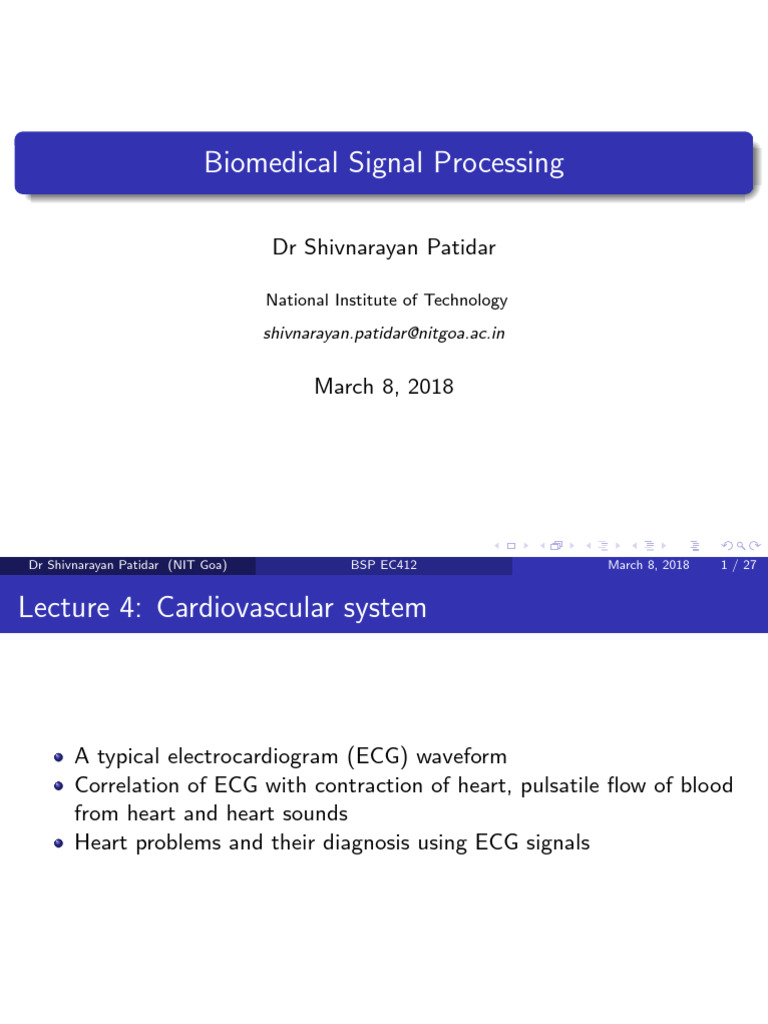 bsp_snp_lecture8_ECG_basics | PDF | Heart | Electrocardiography