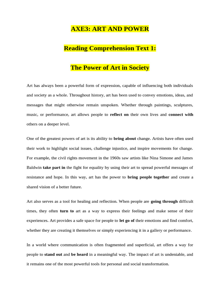 The Transformative Power of Art | PDF | Emotions
