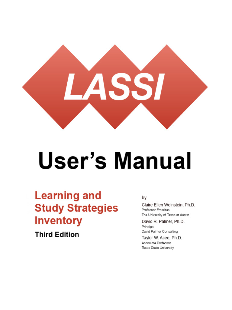 LASSImanual | PDF | Attitude (Psychology) | Anxiety