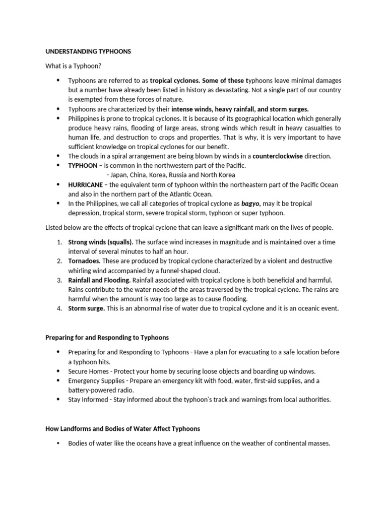 Understanding Typhoons | PDF | Tropical Cyclones | Rain