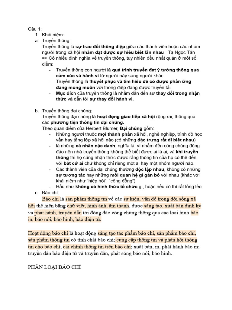 Đề cương LTTT | PDF