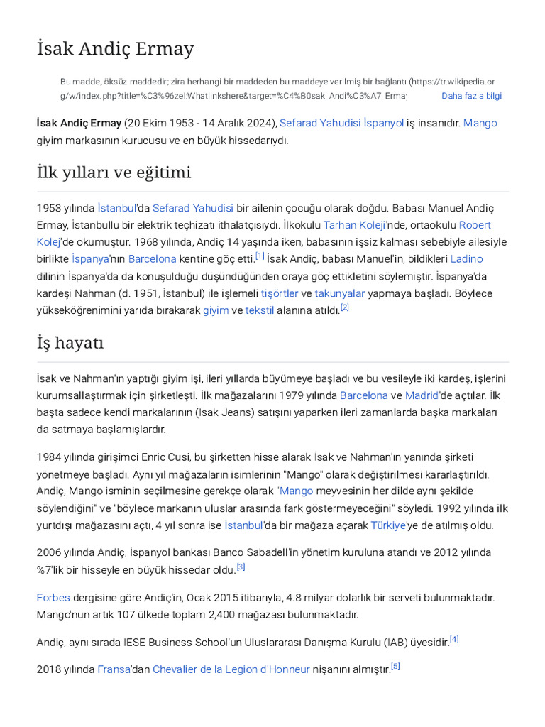 İsak Andiç Ermay - Vikipedi | PDF
