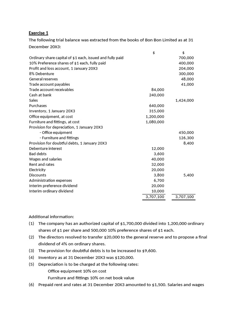 Ch3 Exercise 1 QA | PDF | Dividend | Expense