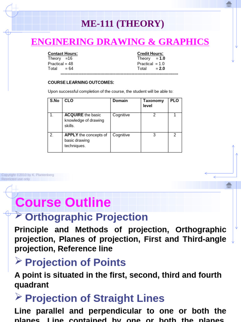 ED Lecture #1 Orthographic Projection | PDF | Classical Geometry ...