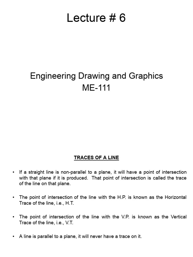 Understanding Traces in Engineering Drawing | PDF | Angle | Euclidean ...