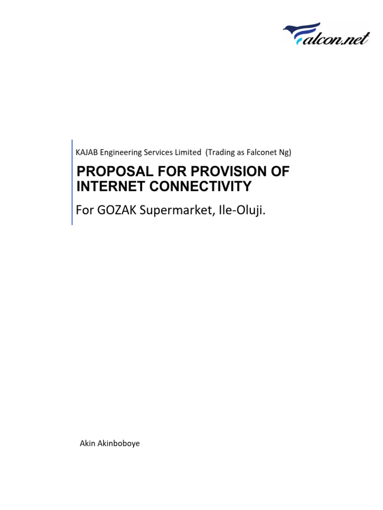 Internet Service Proposal for Gozak | PDF | Computer Network | Internet Access