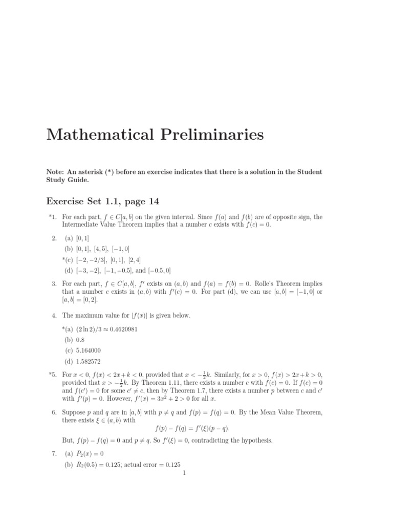 Answers To Problems in Numerical Analysis, 9th Edition by Richard Burden | PDF | Mathematical ...