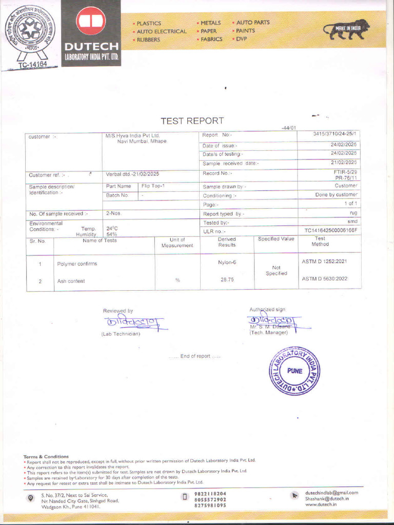 Hyva Report - 24.02.2024-Tipper Covering System Plastic Assembly-Sample 1 | PDF