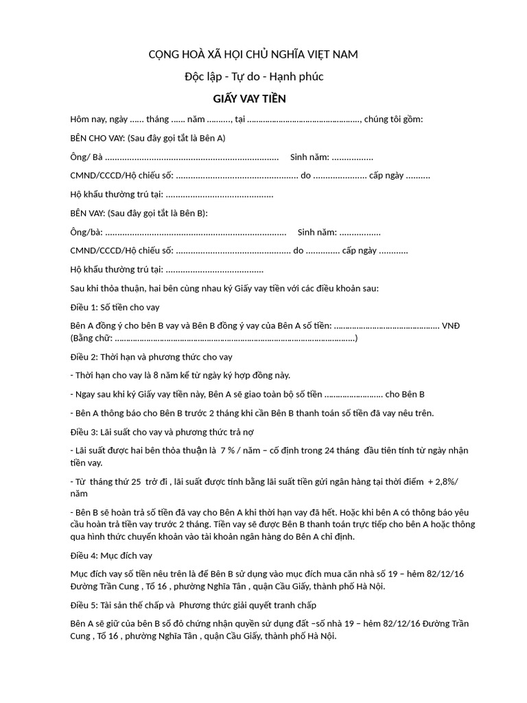 Biên Bản Vay | PDF
