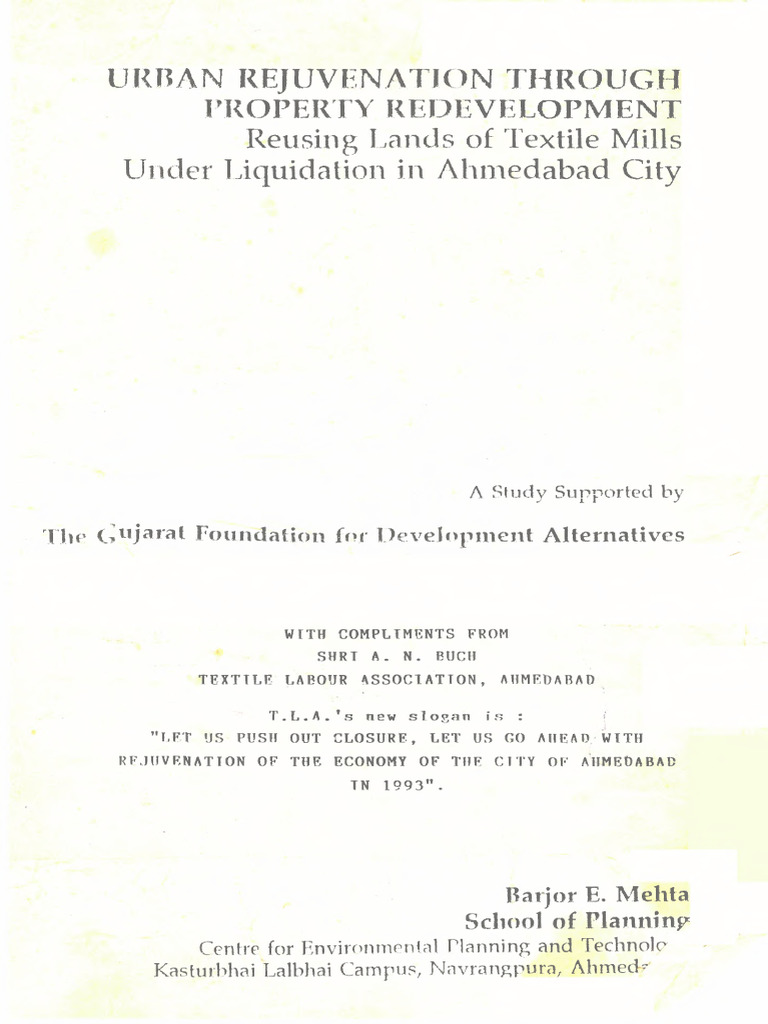 Urban Rejuvenation Through Property Redevelopment Reusing Lands of ...