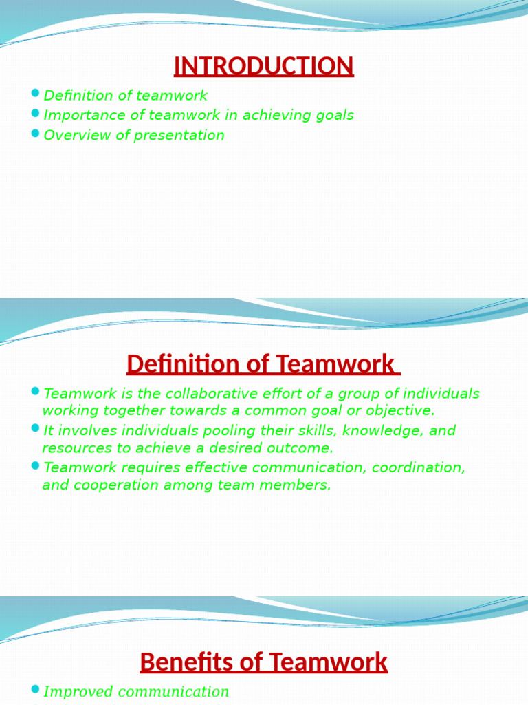 Teamwork | PDF