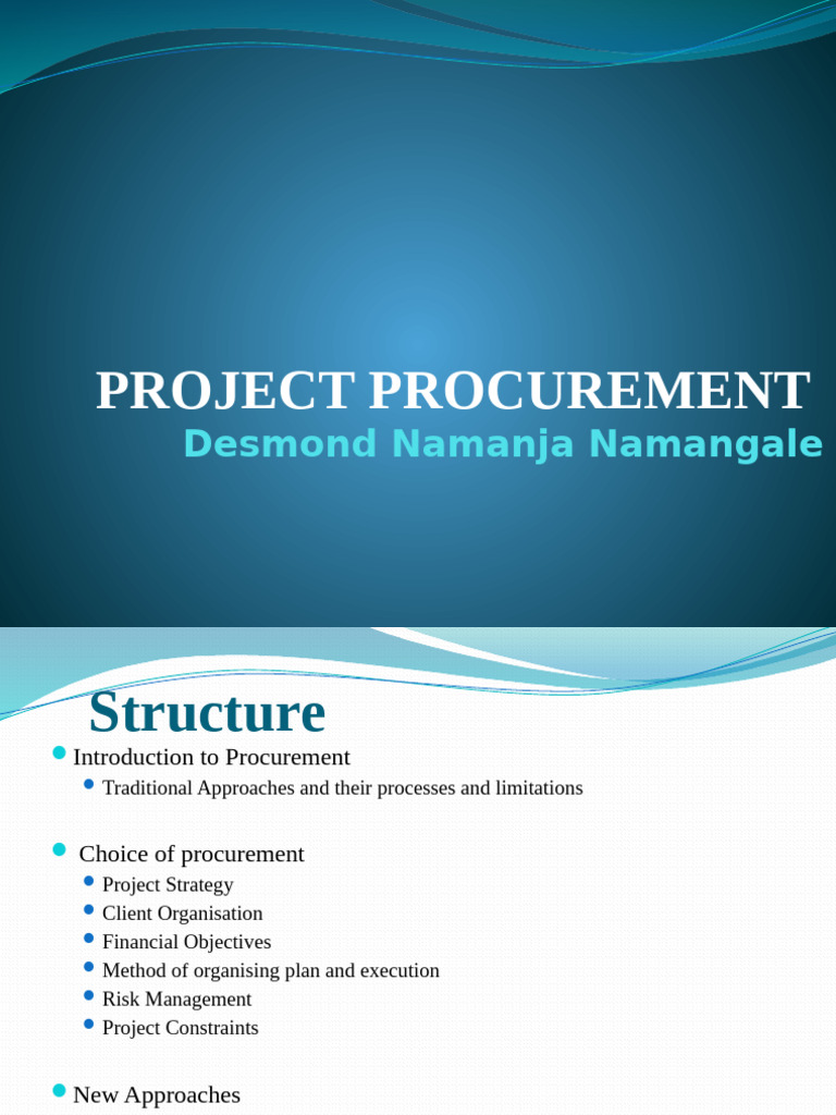 Procurement Lecture 2 105518 | PDF | Public–Private Partnership | Risk