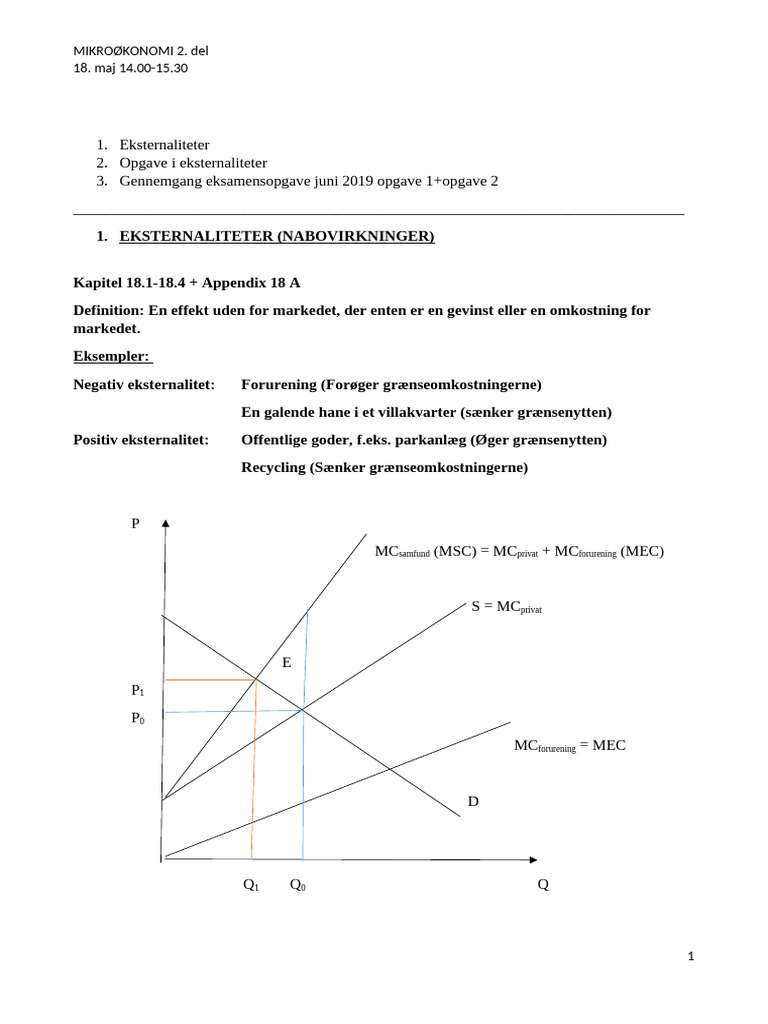 Eksternaliteter Mikroøkonomi | PDF