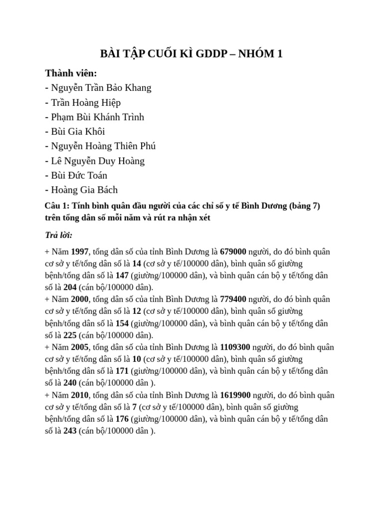 BÀI TẬP CUỐI KÌ GDDP | PDF