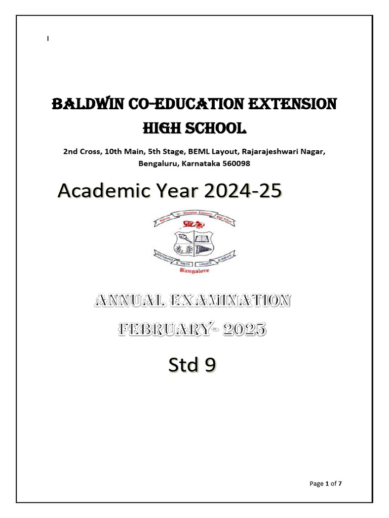 Std 9 Curriculum Overview 2024-25 | PDF | Trigonometry | Chemistry