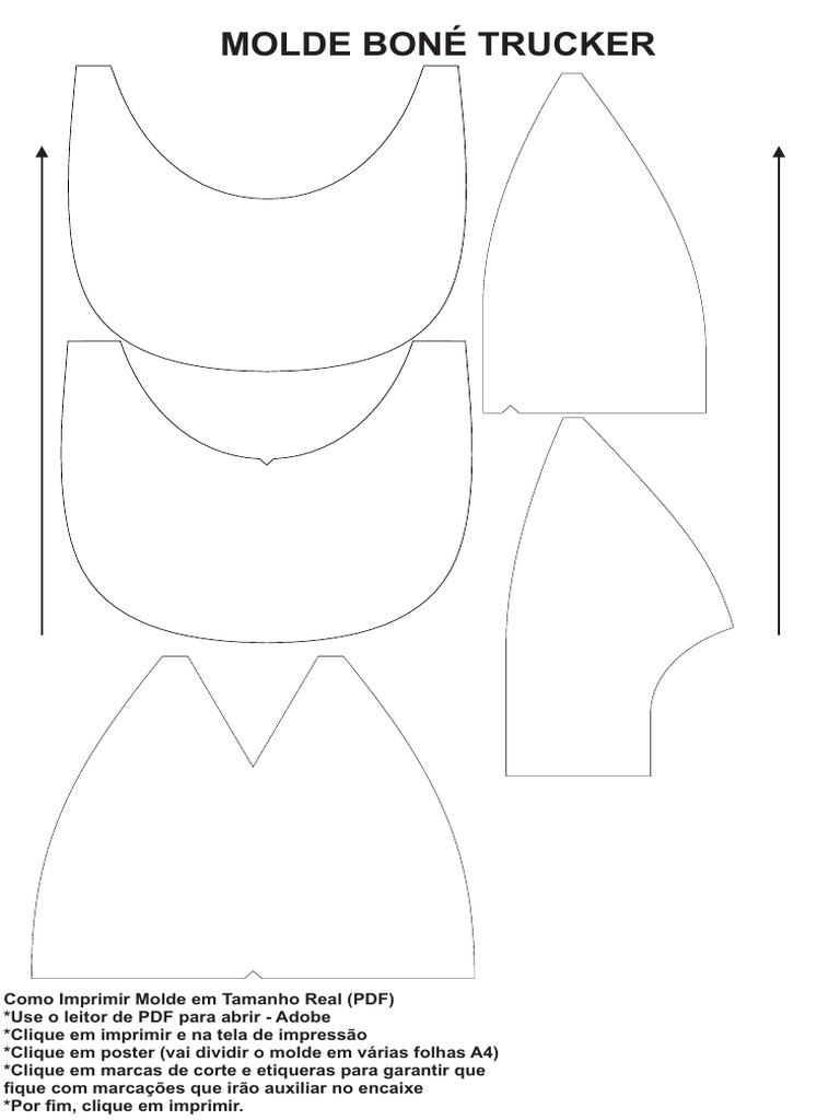 Molde para o Boné Modelo Trucker | PDF