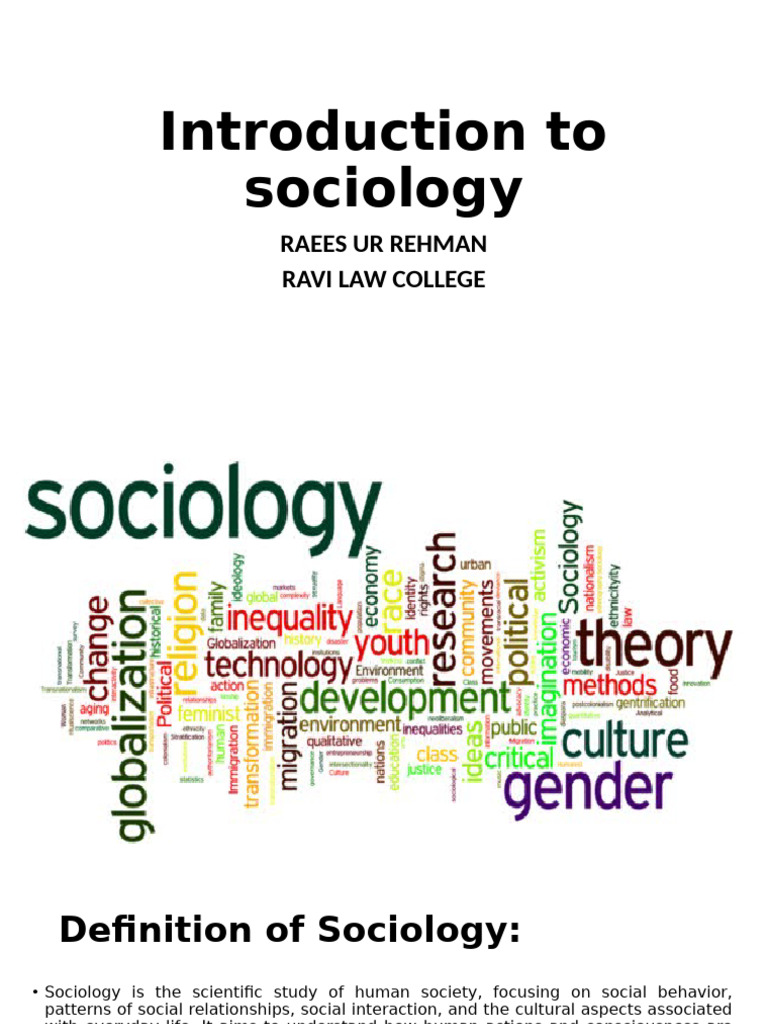 Introduction to Sociology Basics | PDF | Sociology | Society