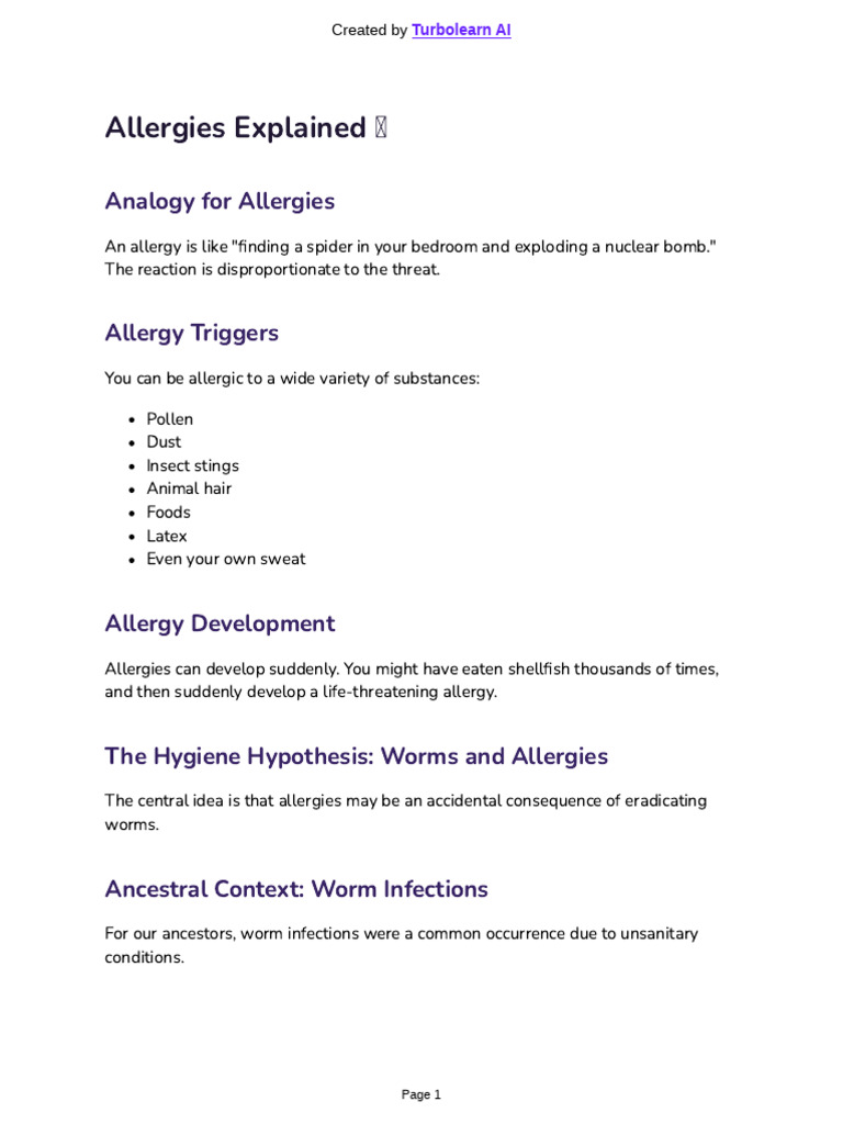 Understanding Allergies and Their Mechanisms | PDF | Allergy | Immune ...