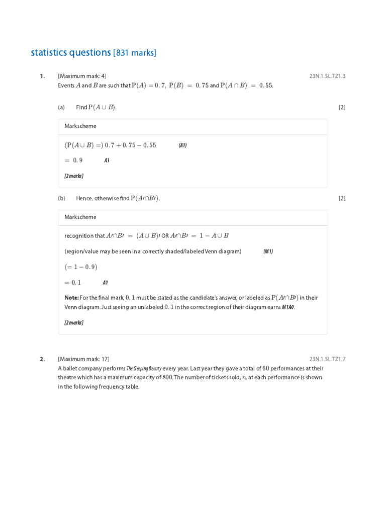 Statistics Questions - Answerspdf | PDF | Probability Theory ...