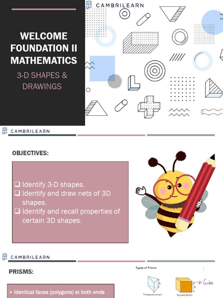 3D Shapes and Nets in Mathematics | PDF