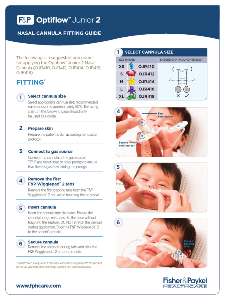 Optiflow Junior2 - Fitting Guide | PDF | Medical Equipment