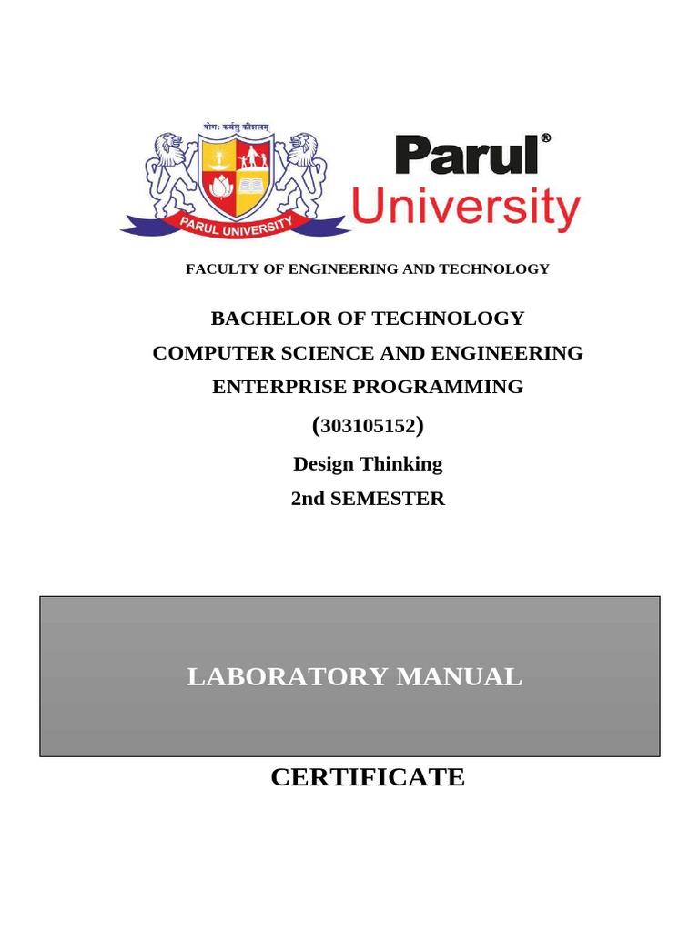 DT Lab Manual | PDF | Usability | Design Thinking
