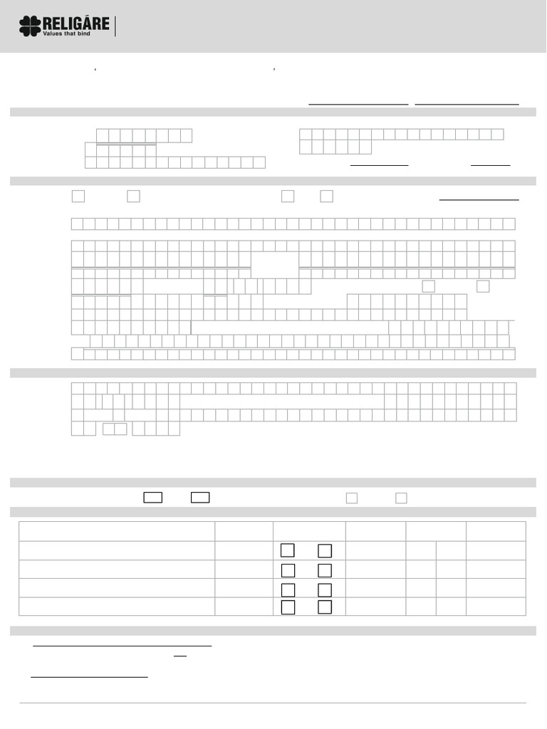 Religare - Indostar Proposal Form PDF | PDF | Insurance