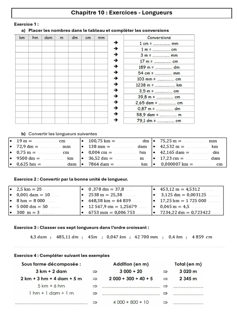 Chap 10 - Exercices | PDF