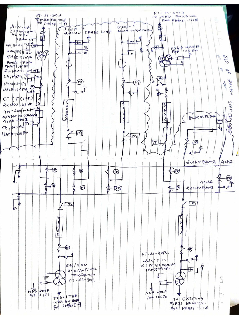 220kv/11kv SwitchYard SLD | PDF