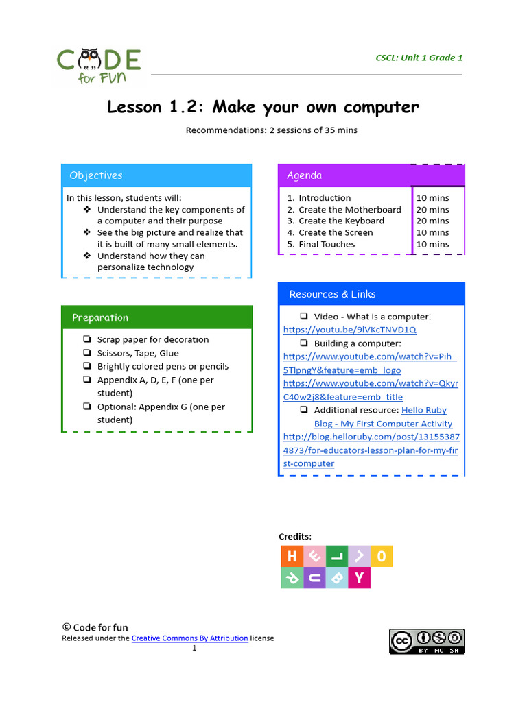 Lesson Make Your Own Computer | PDF | Random Access Memory | Computer ...