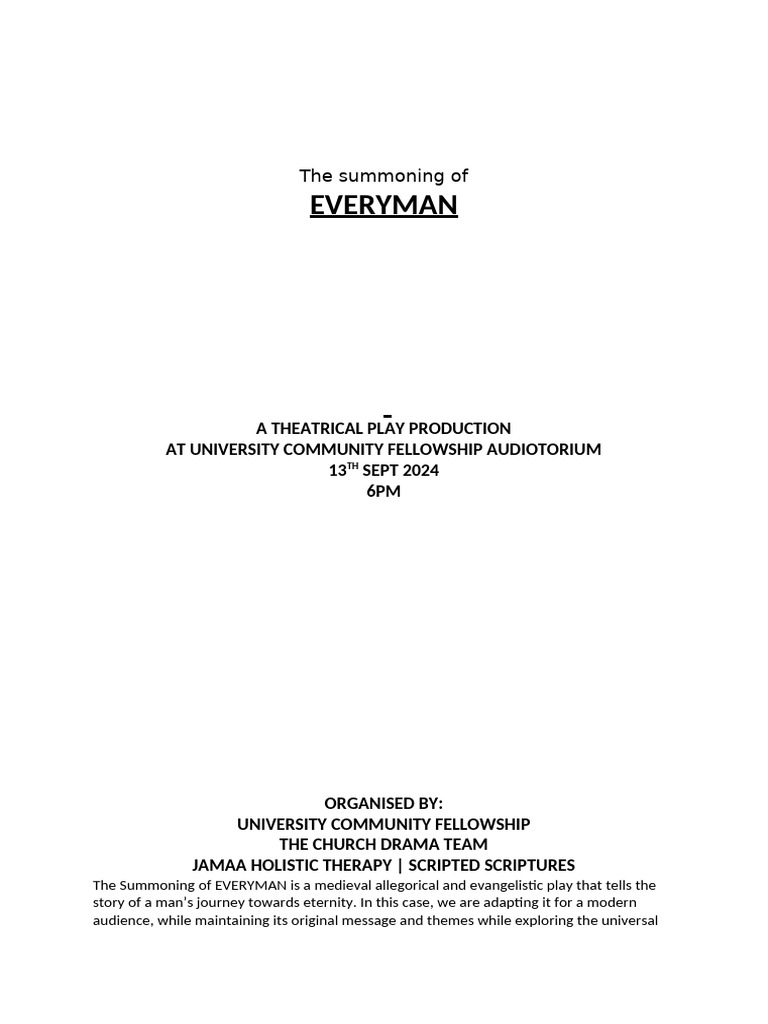 Everyman Play Production | PDF | Salvation | Assurance (Theology)