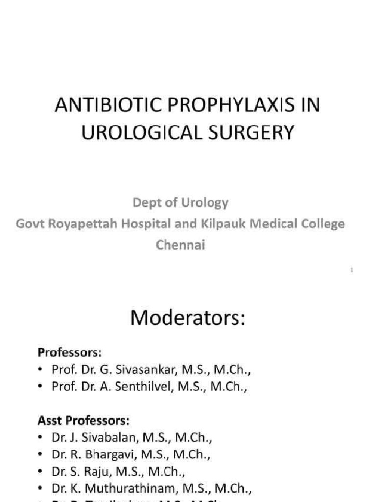 Antibiotics Prophylaxis in Genitourinary Surgery | PDF