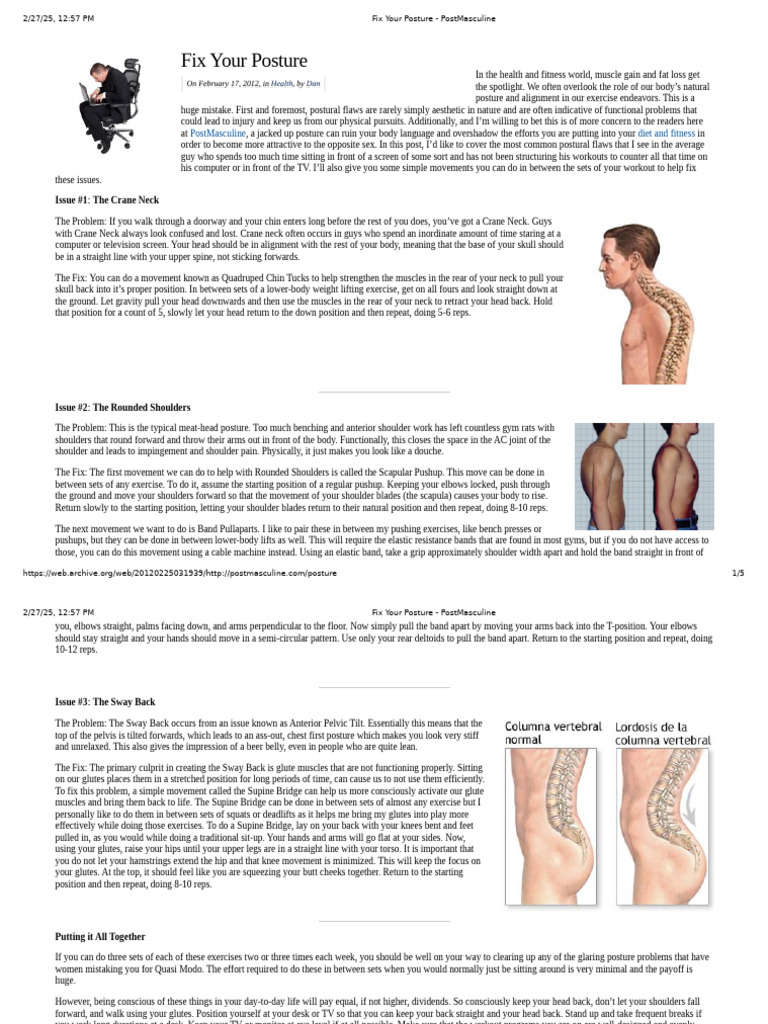 Fix Your Posture - PostMasculine | PDF | Shoulder | Musculoskeletal System
