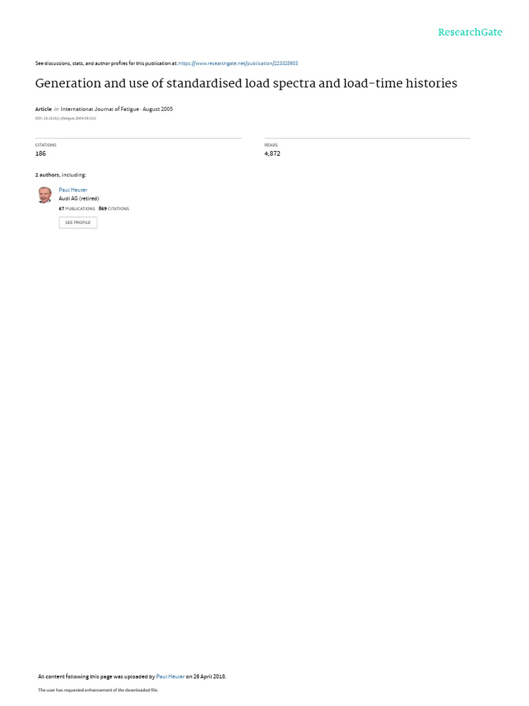 GenerationUseStandardized Load Hist 2005-Heuler-Klaetschke | PDF ...