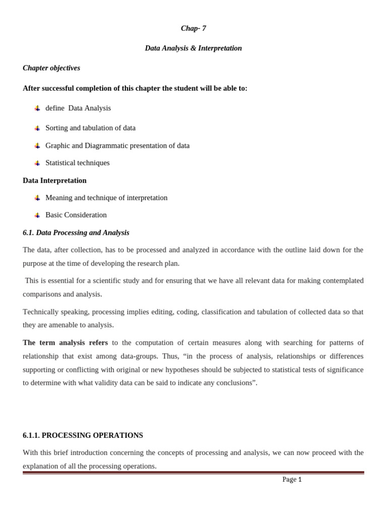 Chap - 7 Data Analysis & Interpretation | PDF | Statistics | Mean