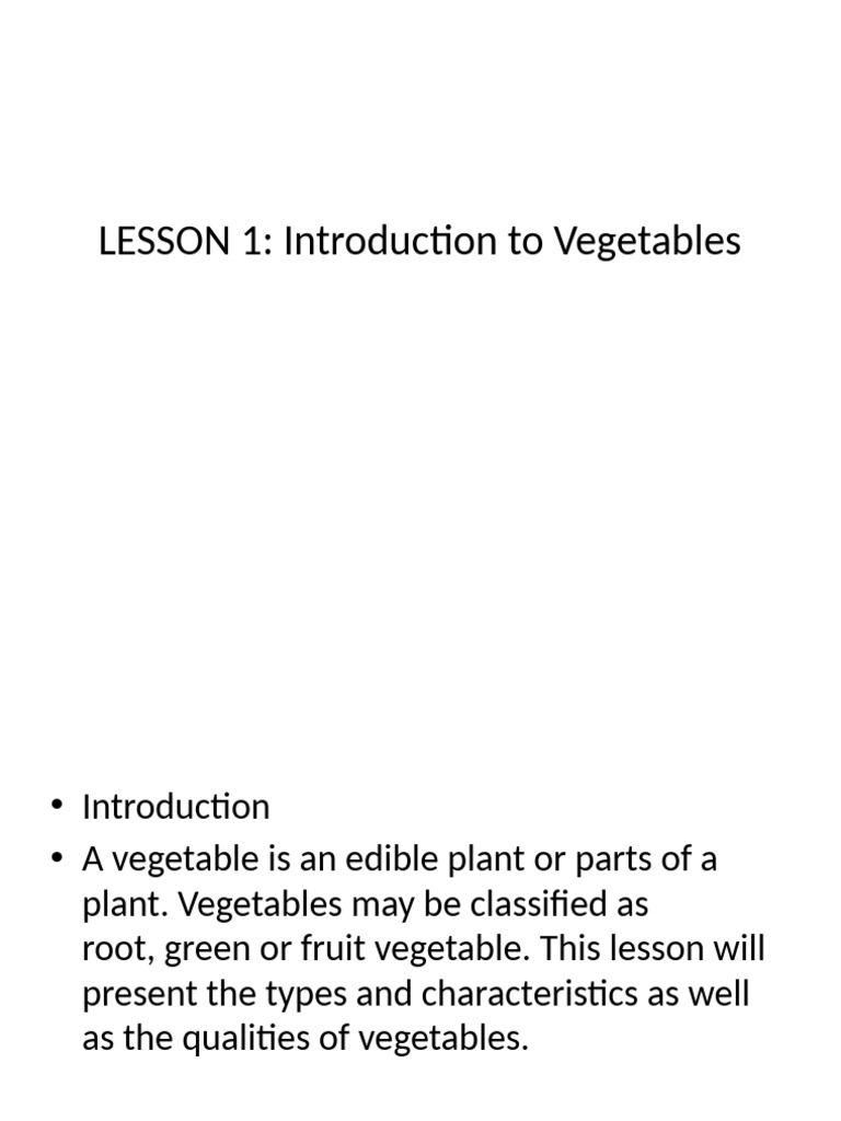 Preparing Processed Vegetables for Cooking | PDF | Vegetables | Cooking