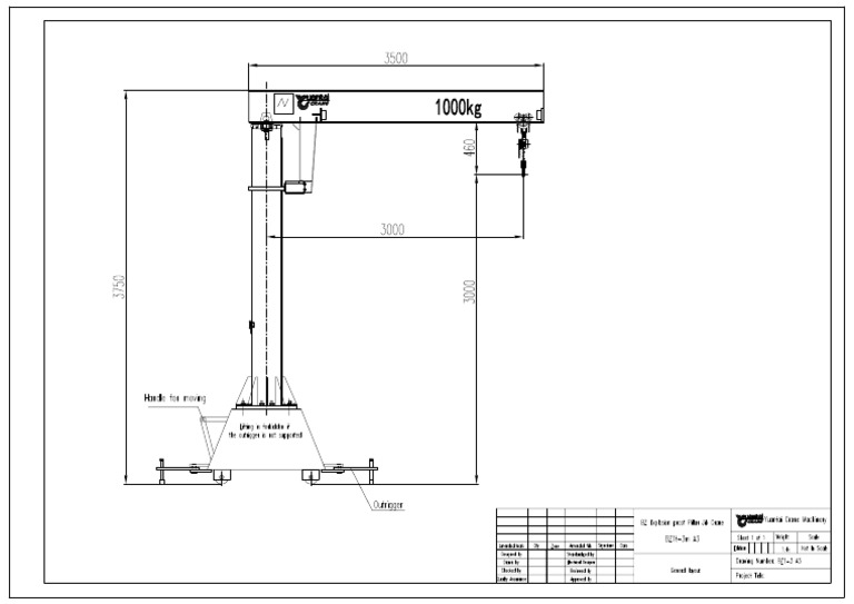 Jib Crane Drawing - 1 Ton | PDF