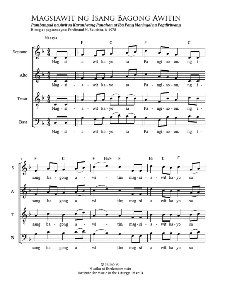 Magsiawit NG Isang Bagong Awitin | PDF