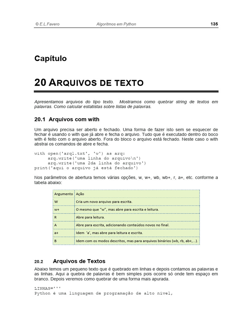 Modulo 20 - Arquivos de Texto | PDF | Arquivo de texto | Python ...