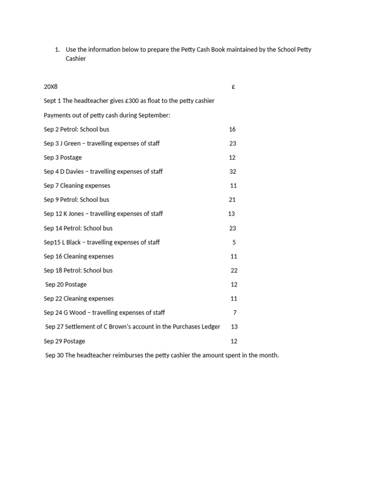 Petty Cash Book Preparation Guide | PDF | Financial Services | Accounting