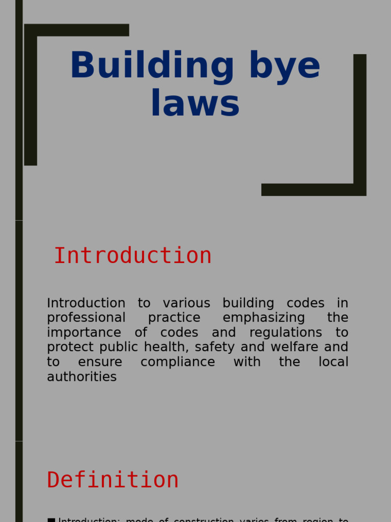 Buildingbyelaws 180908144804 | PDF | Building Code | Safety