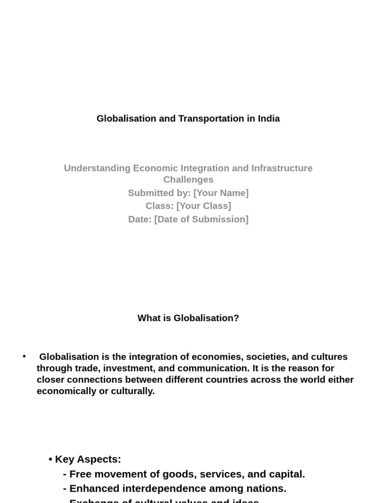 Enhanced Globalisation and Transportation | PDF | Globalization | Transport