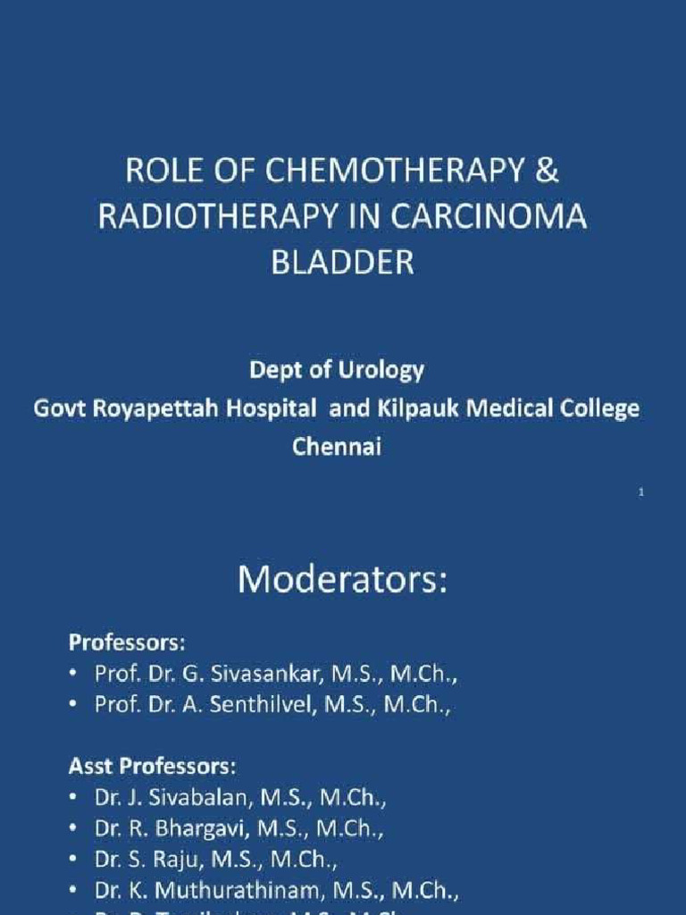 Chemotherapy Radiotherapy in Urinary Bladder Malignancy | PDF