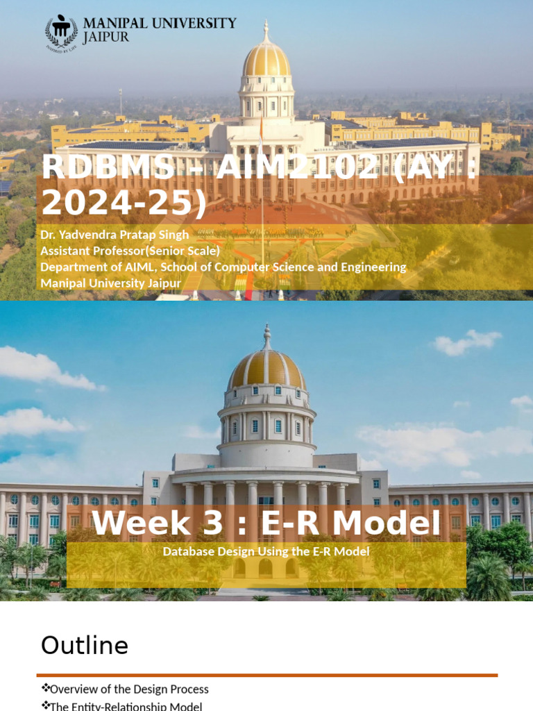 Week 3 Database Design Using The E R Model Pdf Relational