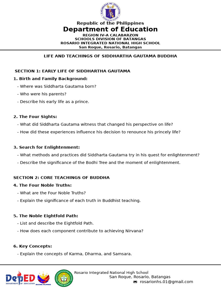 LIFE-AND-TEACHINGS-OF-SIDDHARTHA-GAUTAMA-BUDDHA | PDF