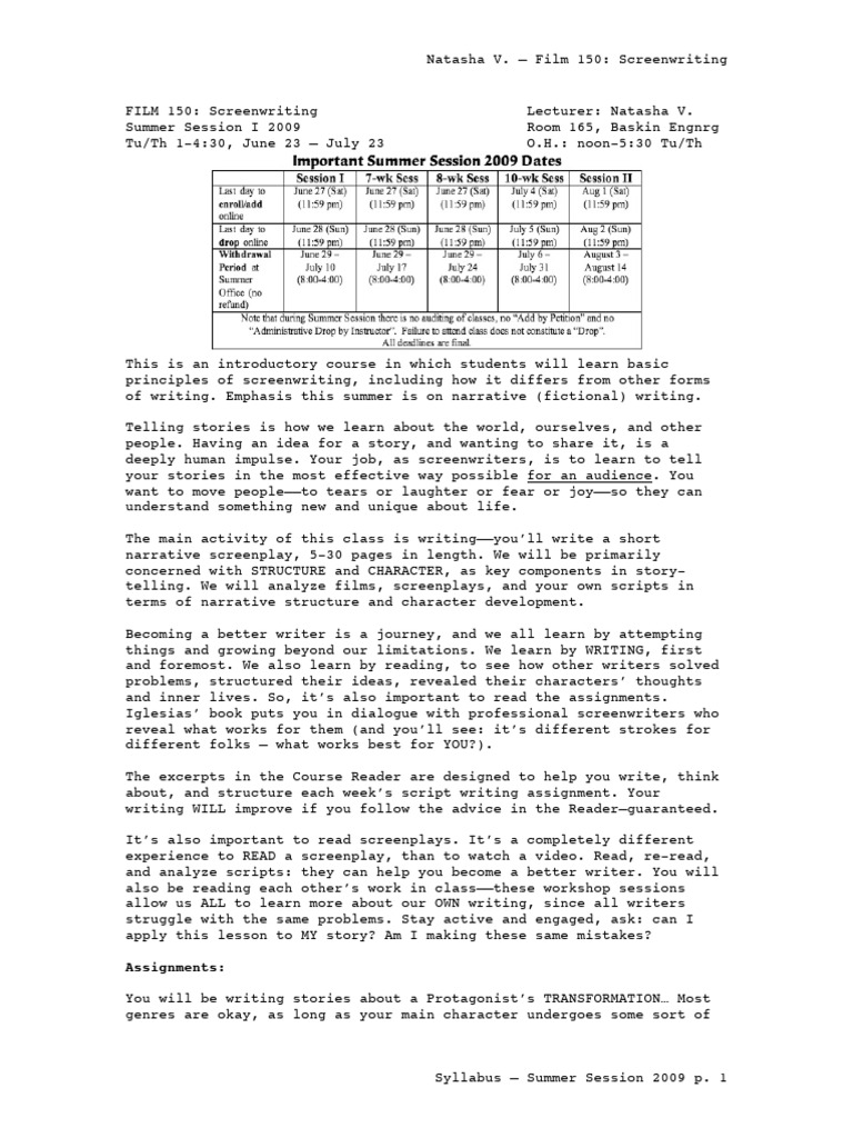 Film 150 | PDF | Screenplay | Screenwriting