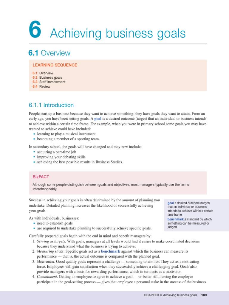 C 06 Achieving Business Goals | PDF | Sustainability | Goal
